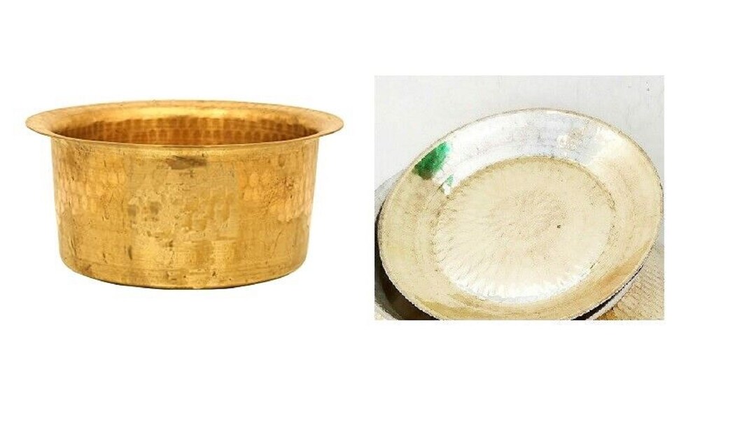 Brass Hammered Patila With Lid Brass Tope Bhagona Brass Bhaguna With ...