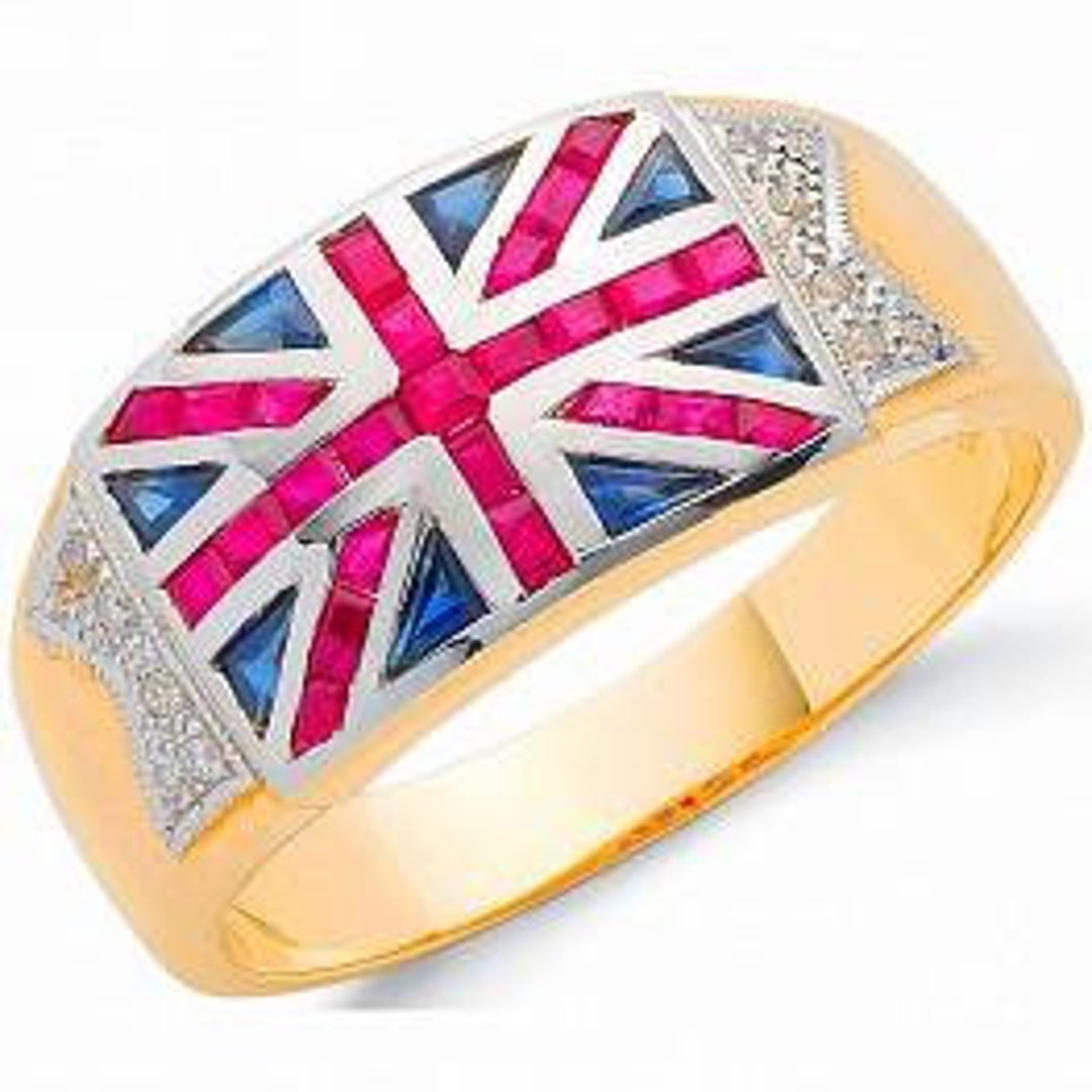 Union Jack 9ct Yellow Gold Union Jack Ring. DR0503. - Etsy