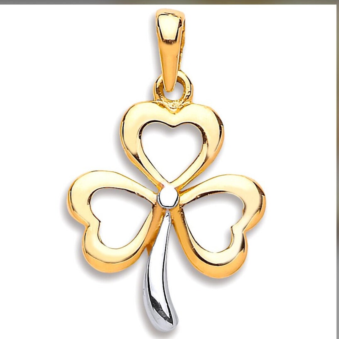 Yellow Gold Three Leaf Clover Pendant, Buy 2 Get a Third Free, Any ...
