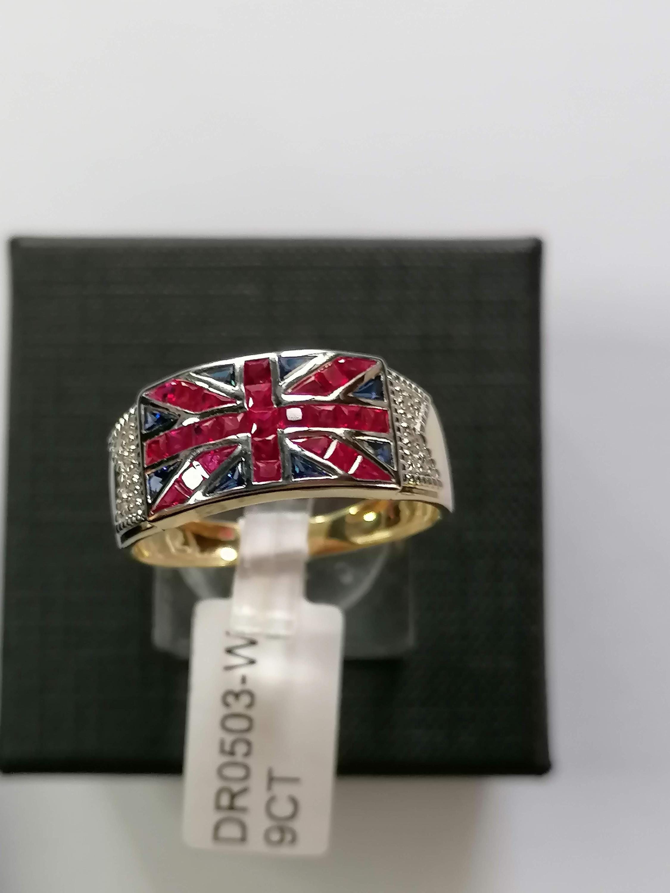 Union Jack 9ct Yellow Gold Union Jack Ring. Dr0503.buy One Get One Half ...
