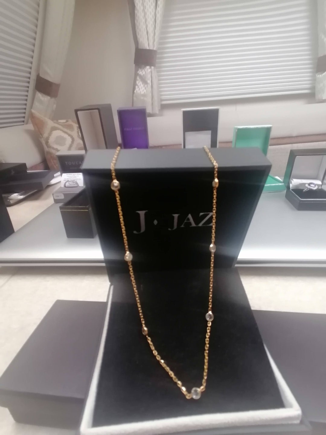 J-jaz 9ct Gold Coated Rubover 11 Cz's 18" Necklace - Etsy