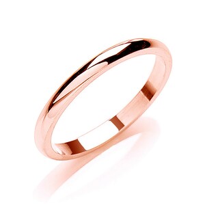 2mm Plain D Shape Wedding Band. Made to Order. - Etsy