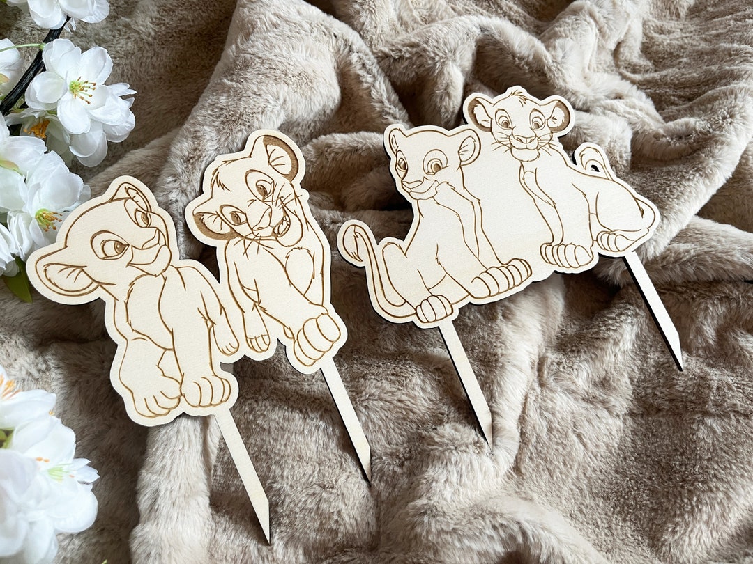 Simba & Nala, Lion King Cake Topper for the Special Birthday, Plug for ...