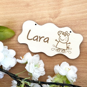Peppa Pig Door Sign With Desired Name for the Children's Room, Peppa ...