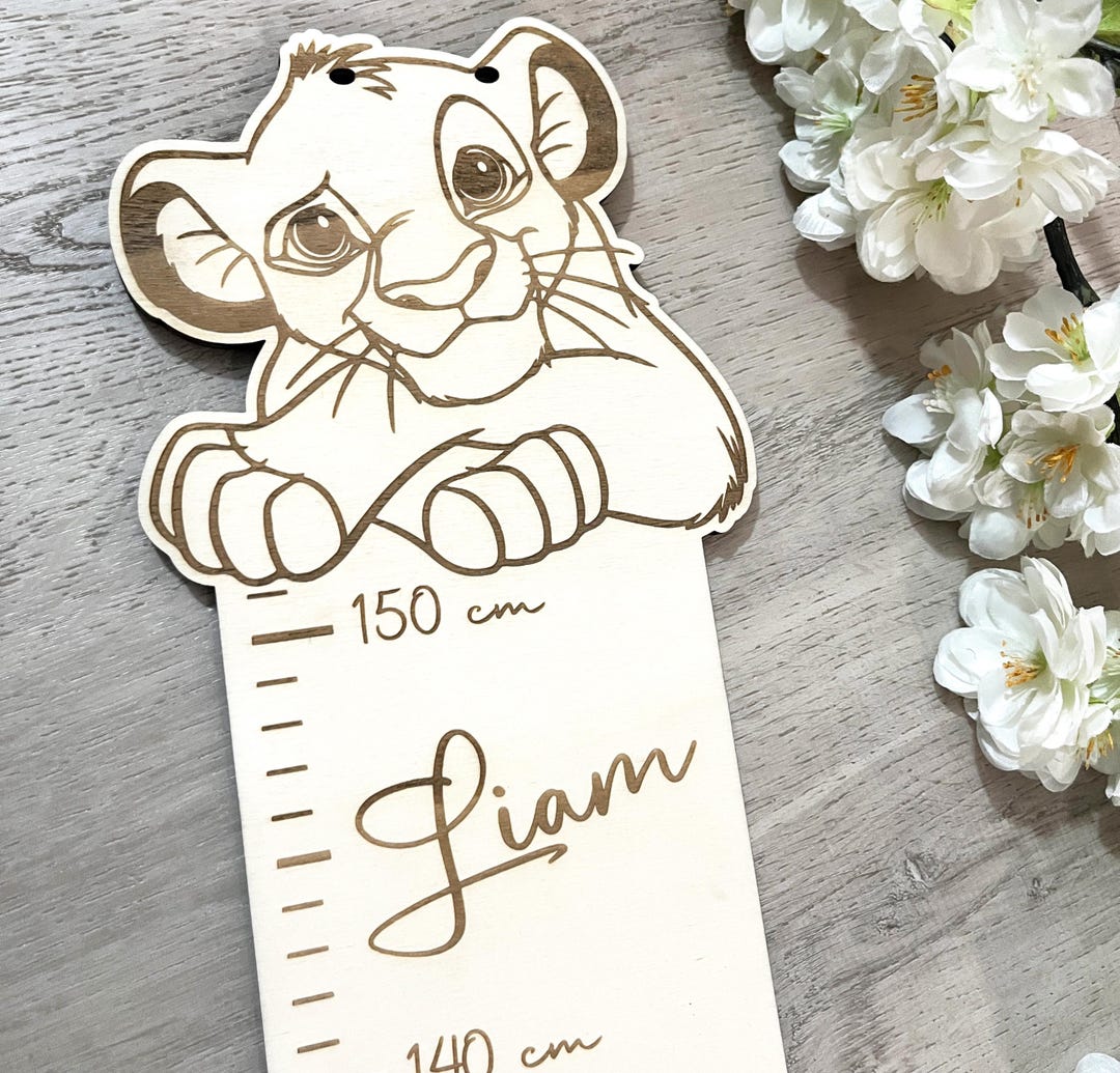 Personalized Lion King Wooden Height Chart for Children's Rooms, Wall ...