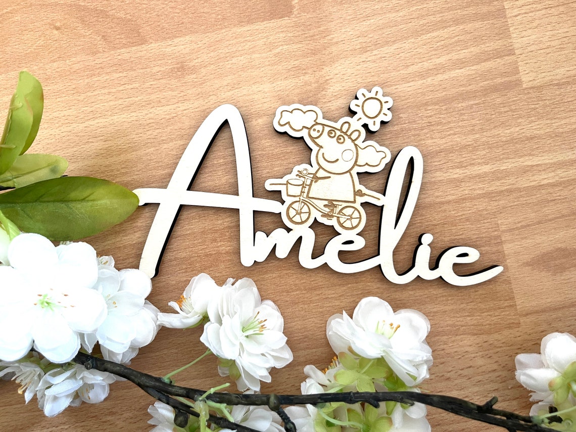 Peppa Pig Door Sign With Desired Name for the Children's Room, Peppa ...