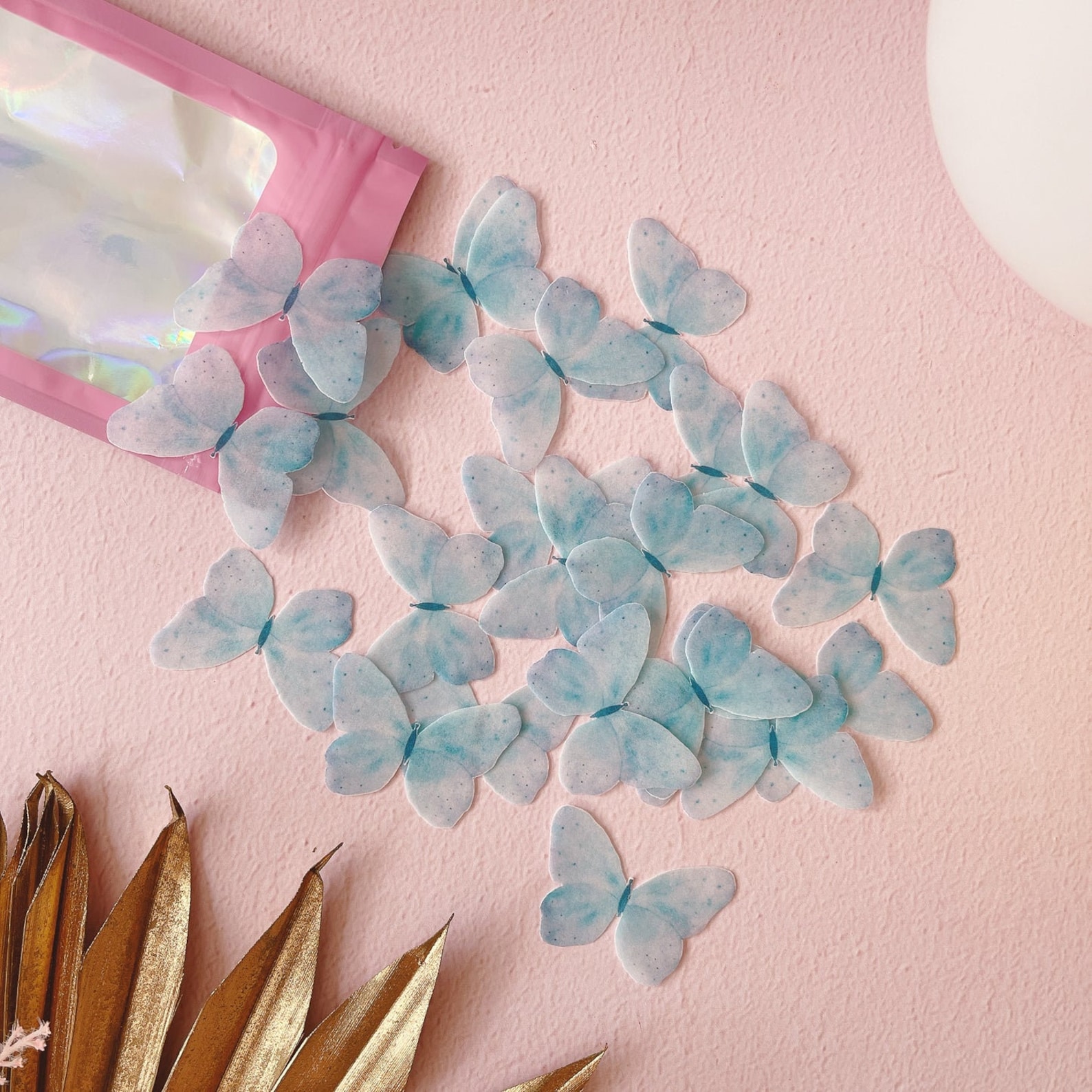 Edible Wafer Paper Butterflies Powder Puff Blue - 24 Precut - Etsy
