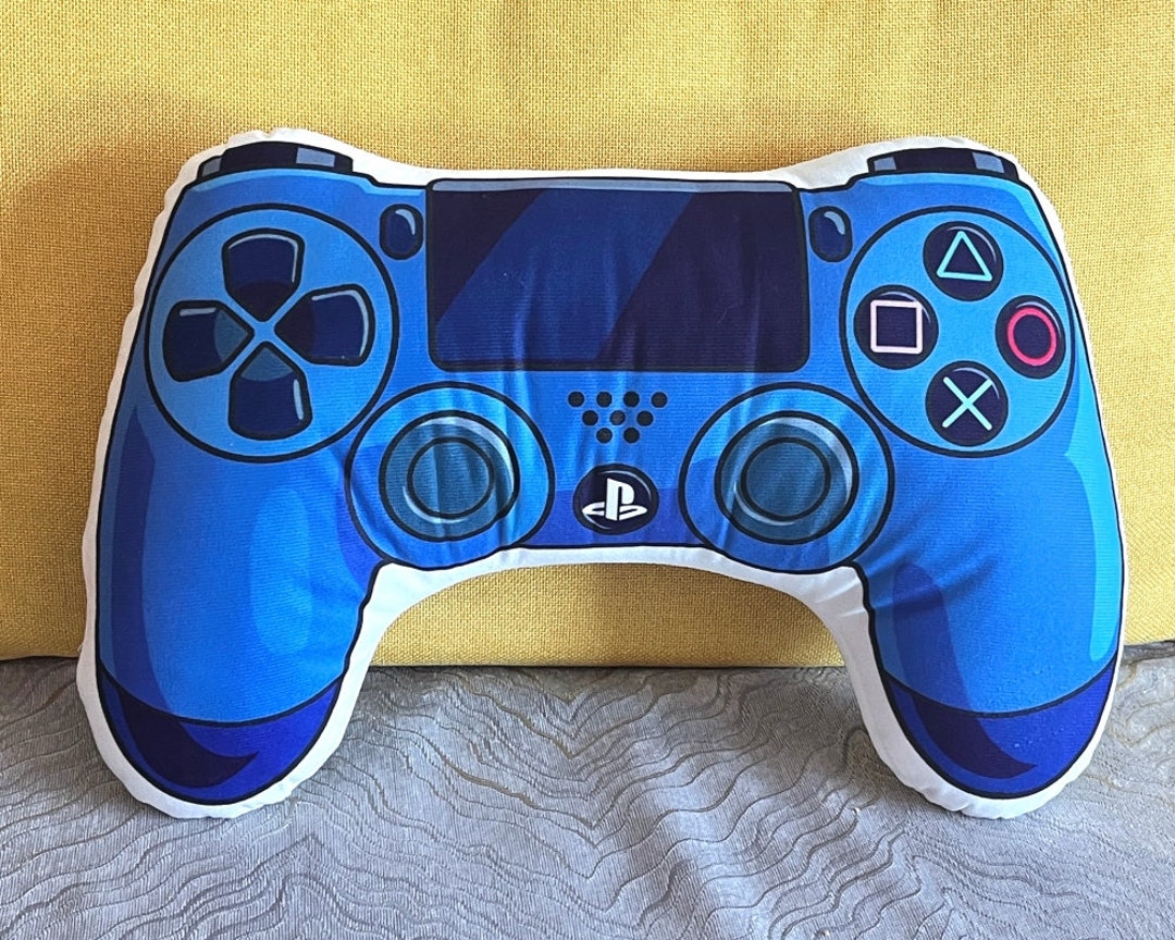 Blue Game Controller Pillow, Christmas Gift for Gamer Geek, Video Game ...