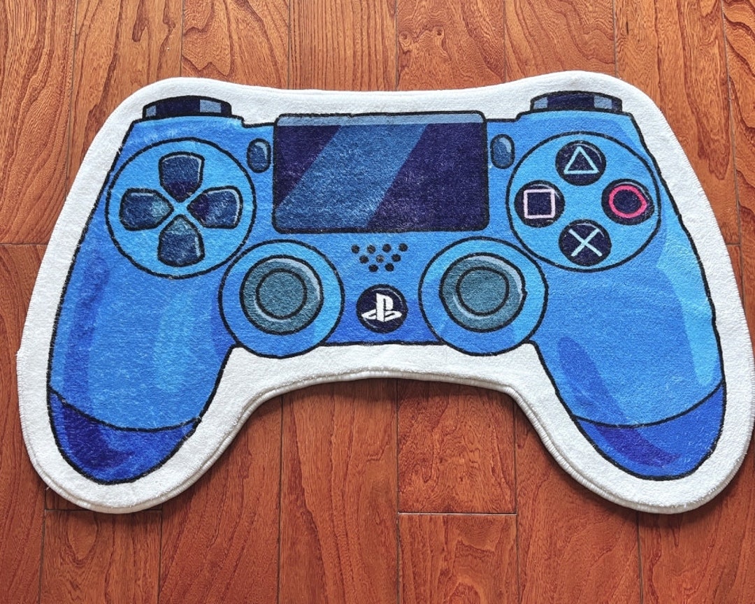 Blue Game Controller Tufted Rug, Christmas Gift for Gamer, Video Game ...