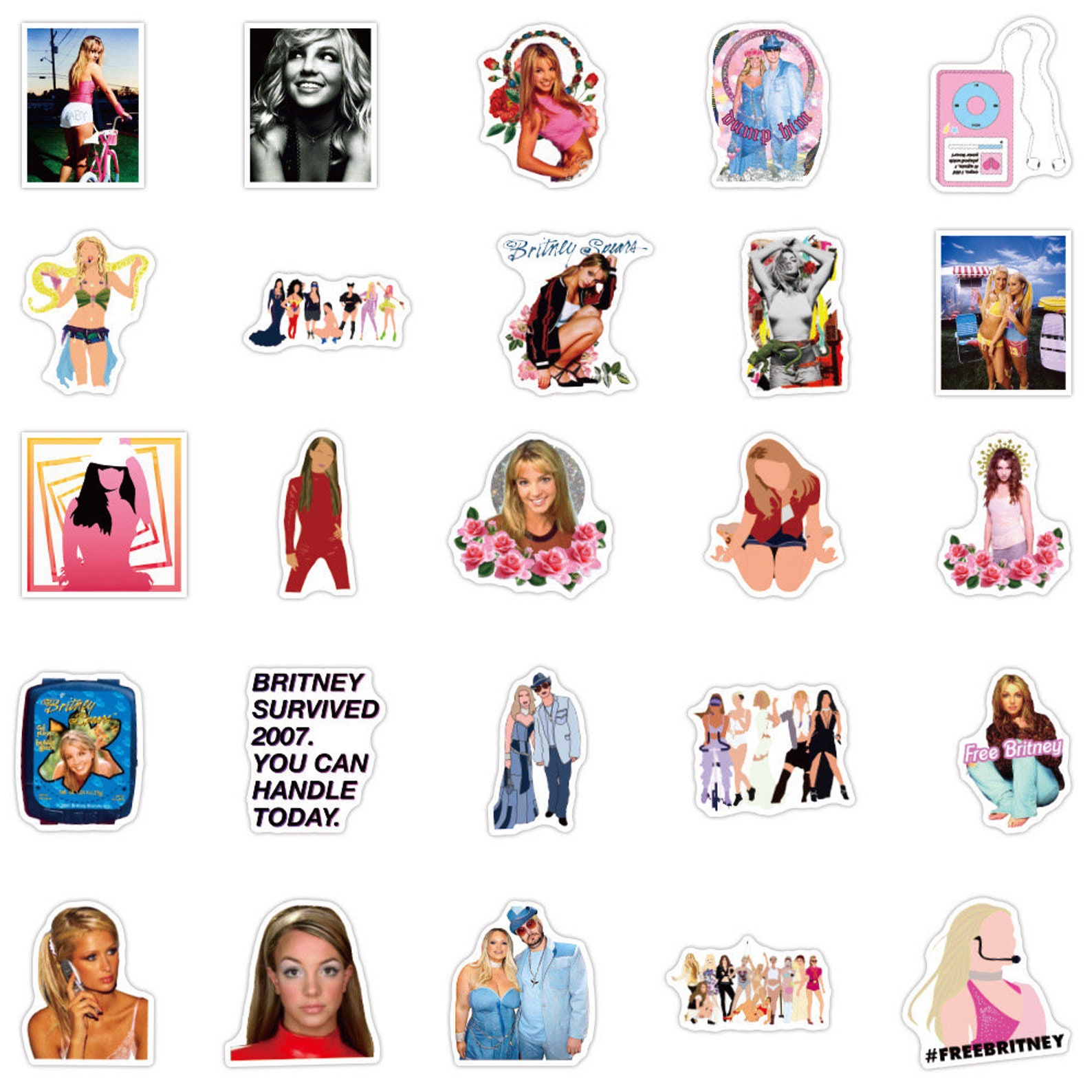 Britney Spears Assorted Stickers American Pop Singer Pop - Etsy