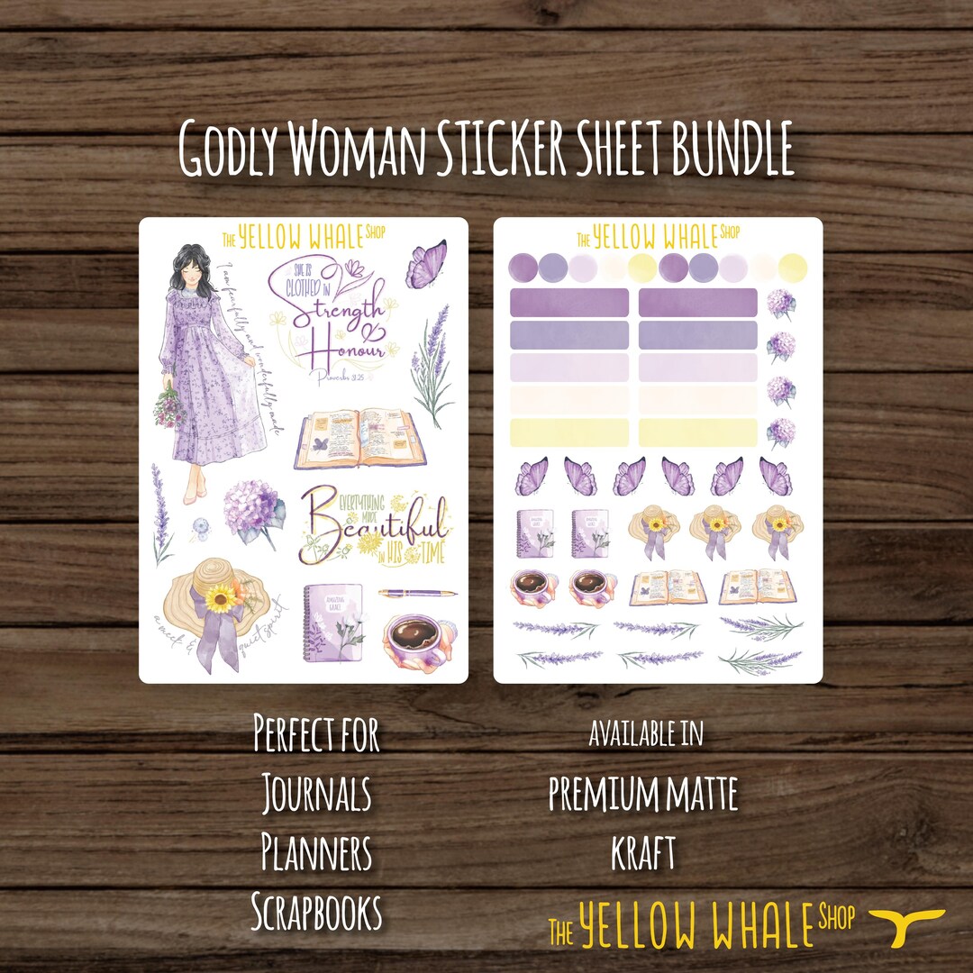 Christian Bible Verse Sticker Sheet for Journaling, Scrapbooking, Bible ...