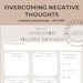 Overcoming Negative Thoughts Worksheet CBT Printable Worksheet Journal ...