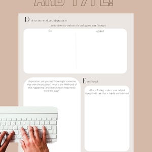 Thought Diary ABCDE CBT Printable Worksheet Psychology Depression ...