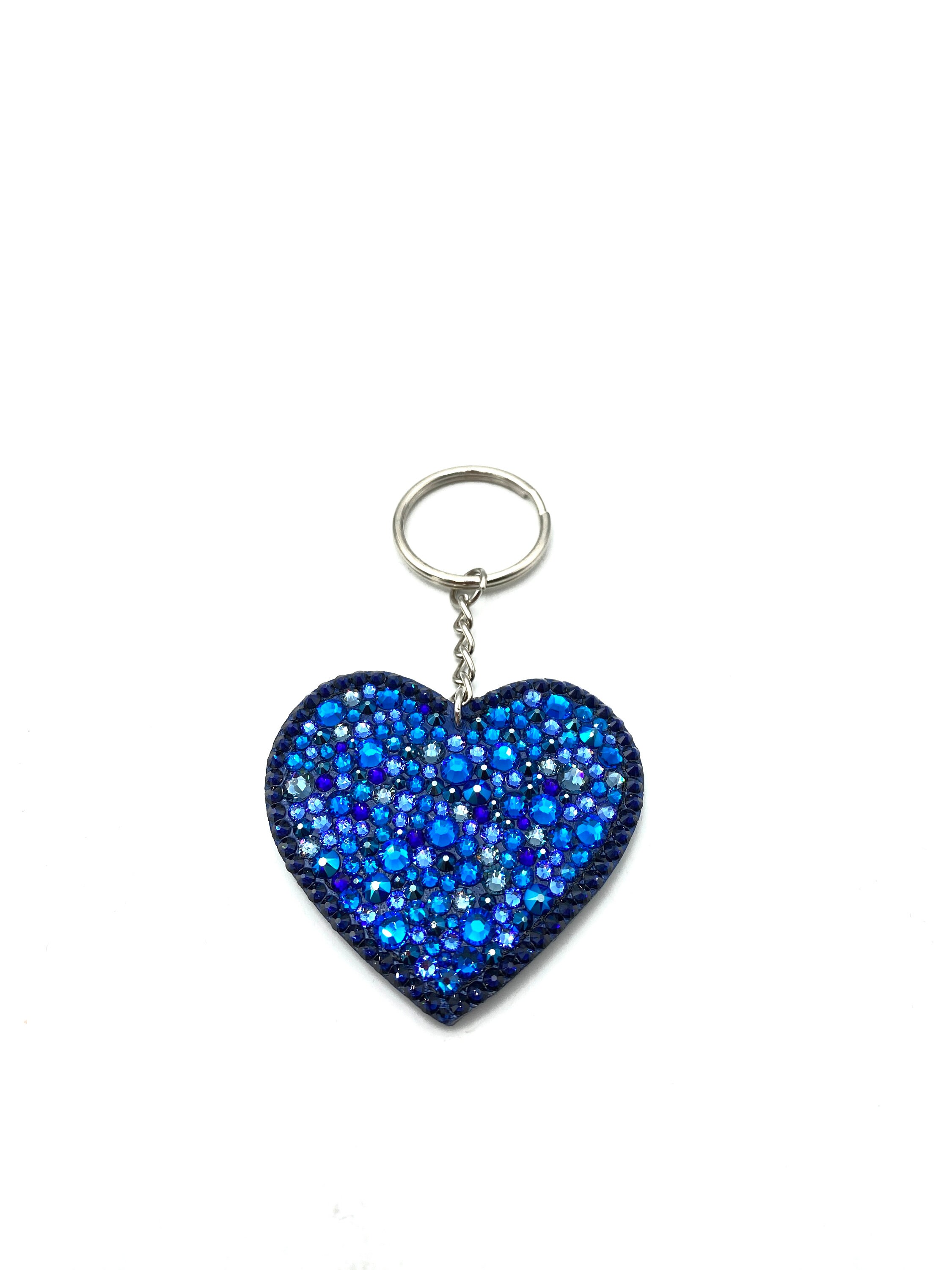 Keychain With Crystals SWAROVSKI Color Bluekeychainkeychain - Etsy