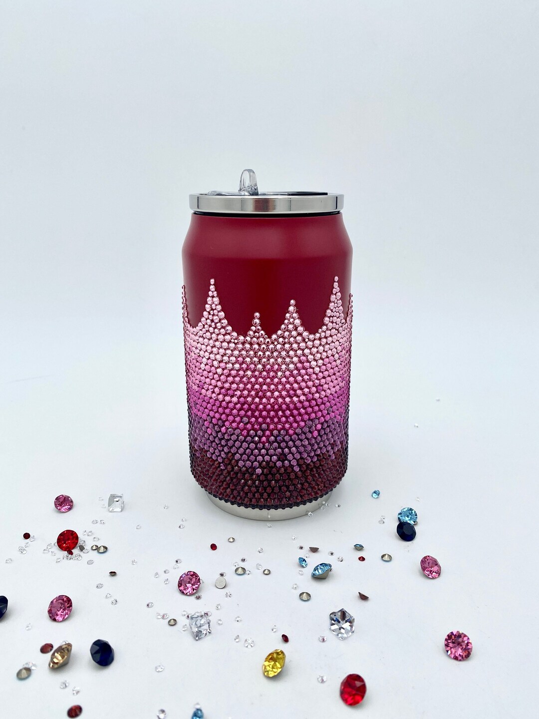 Luxury Can-shaped Thermos Personalized With Swarovski Crystals - Etsy