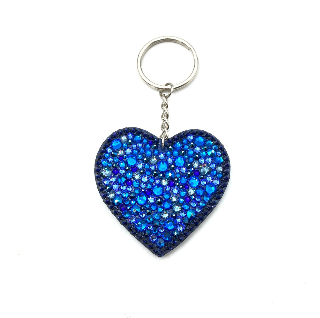 Keychain With Crystals SWAROVSKI Color Bluekeychainkeychain - Etsy