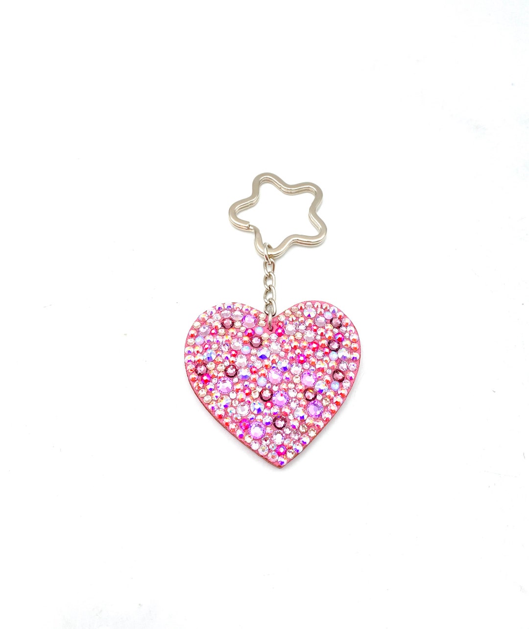 Heart-shaped Keychain Decorated With SWAROVSKI Crystals, Leather ...