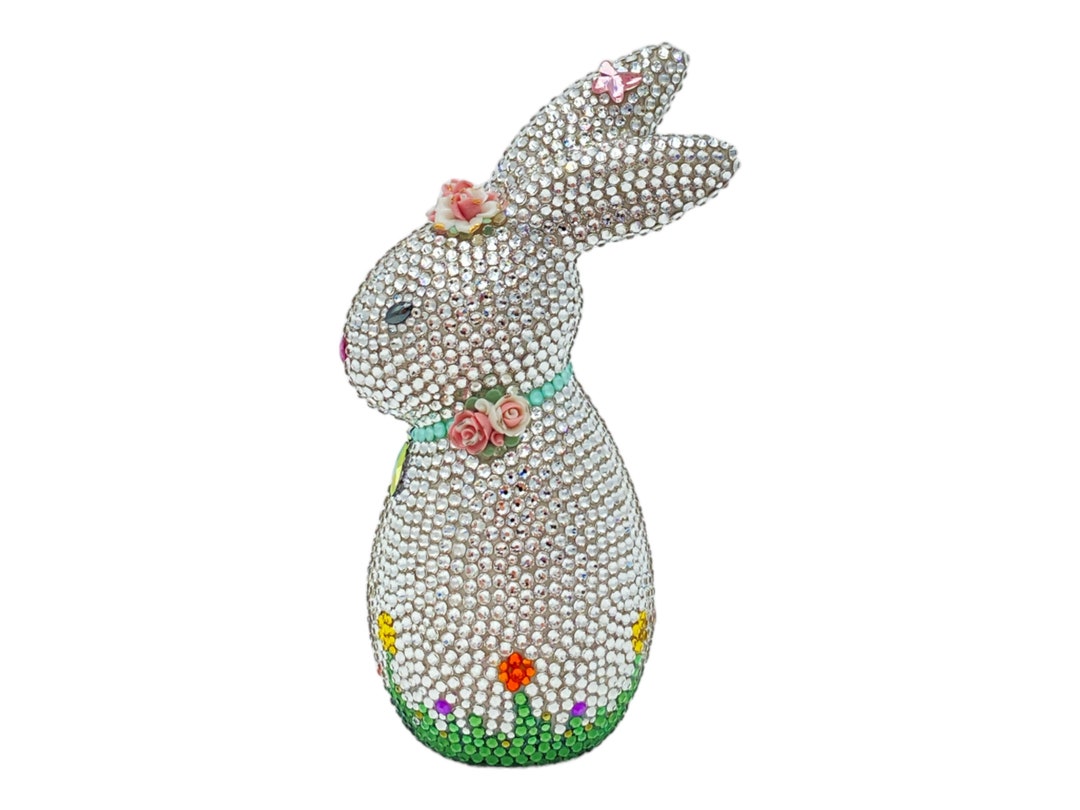 Adorable Bunny With Swarovski Crystals, Hand-decorated - Sparkling ...