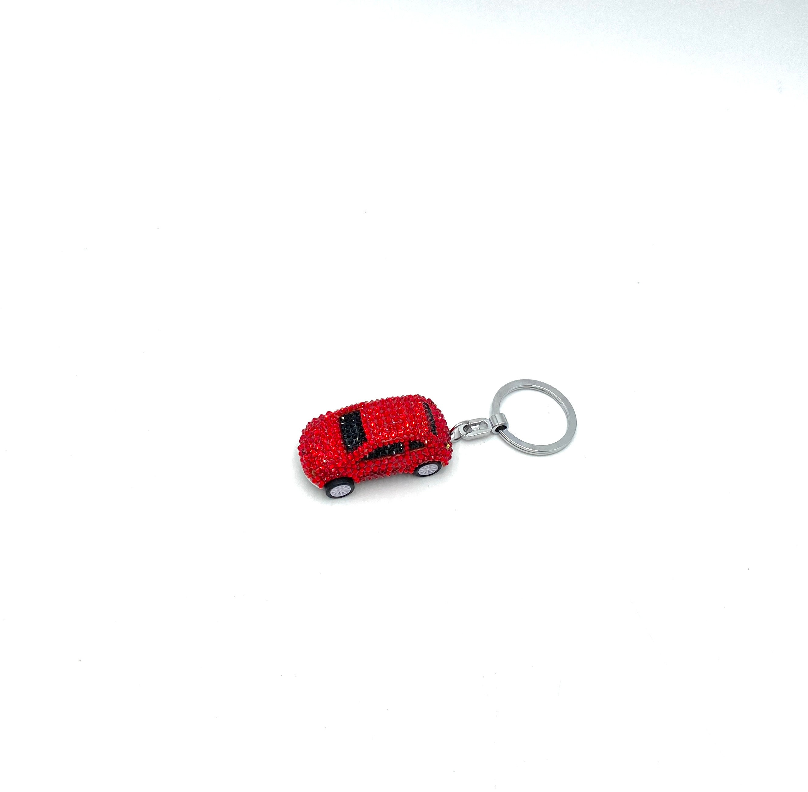 FIAT 500 Keychain With SWAROVSKI Crystals RED - Etsy