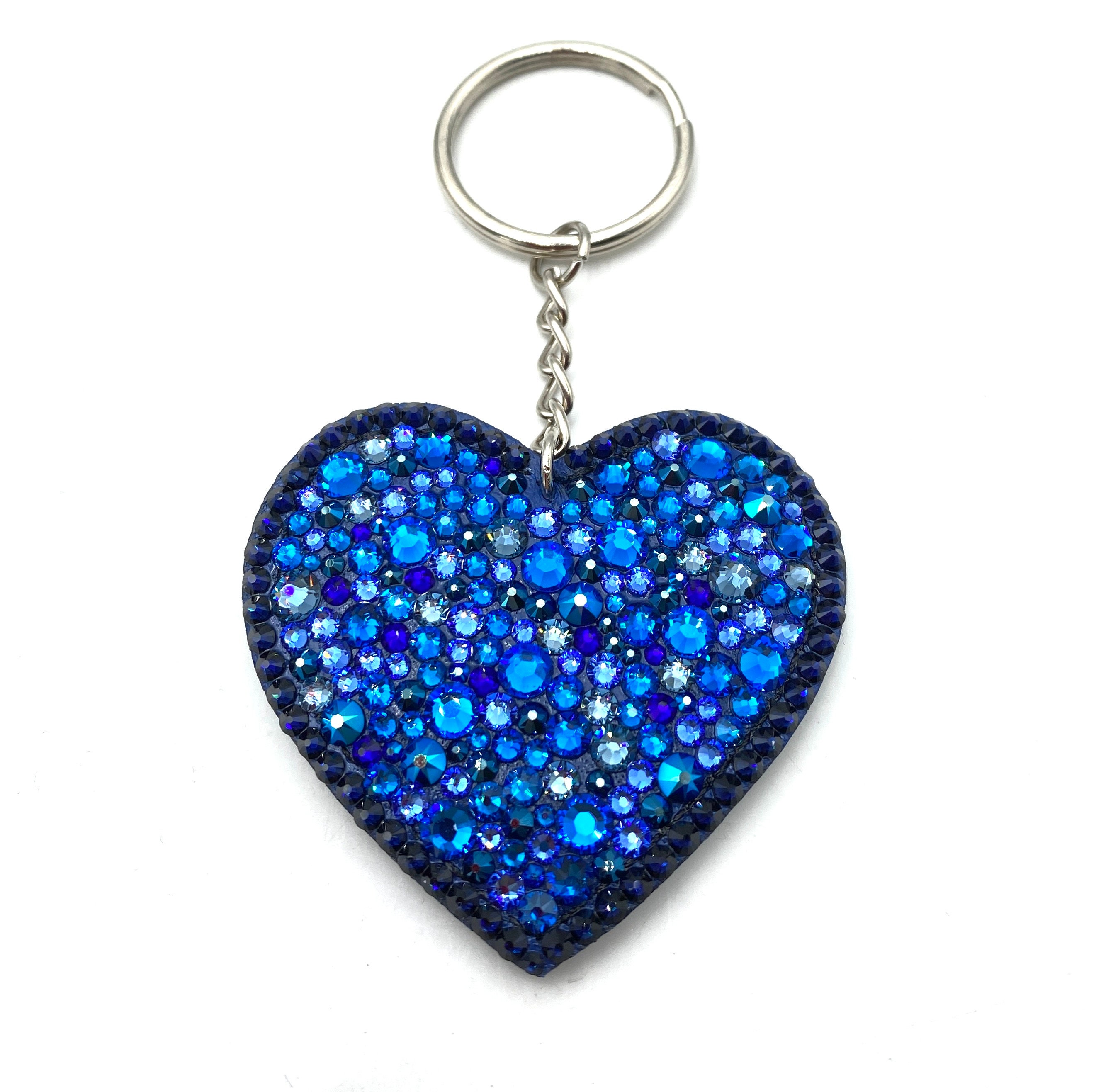 Keychain With Crystals SWAROVSKI Color Bluekeychainkeychain - Etsy