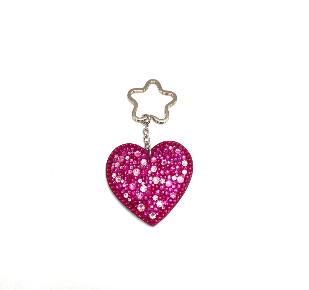 Handmade Swarovski Crystal Heart Keychain - Sparkling Accessory for ...