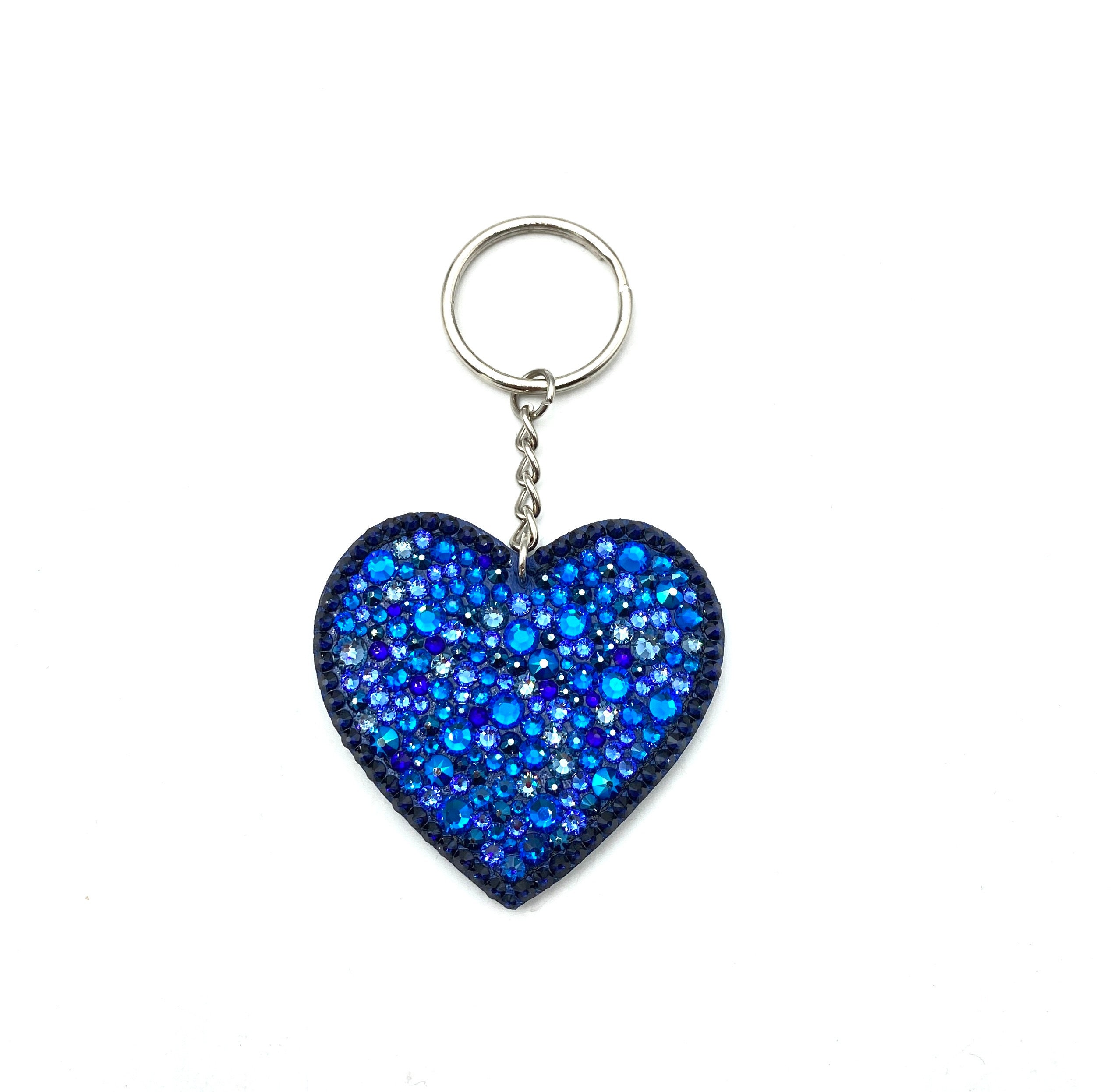Keychain With Crystals SWAROVSKI Color Bluekeychainkeychain - Etsy