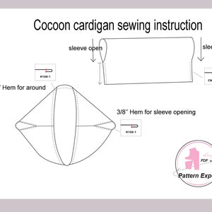 Cocoon Cardigan Sewing Pattern, Knit Wrap Sweater (PDF Download) - Etsy