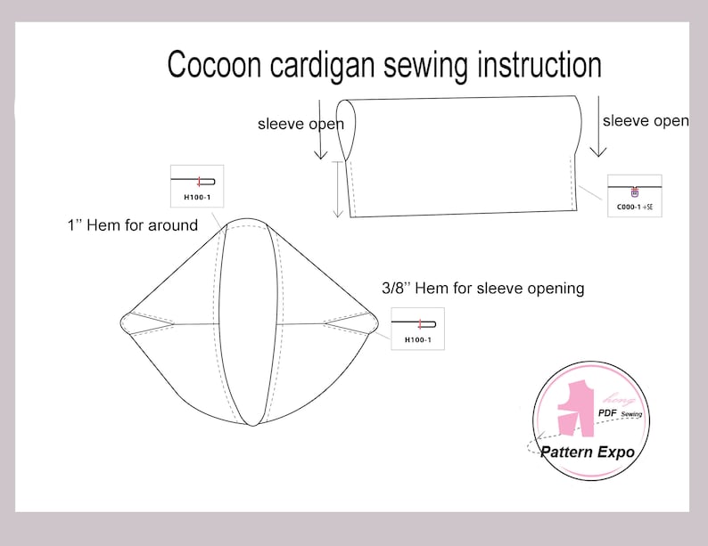 Cocoon Cardigan Sewing Pattern, Knit Wrap Sweater (PDF Download) - Etsy