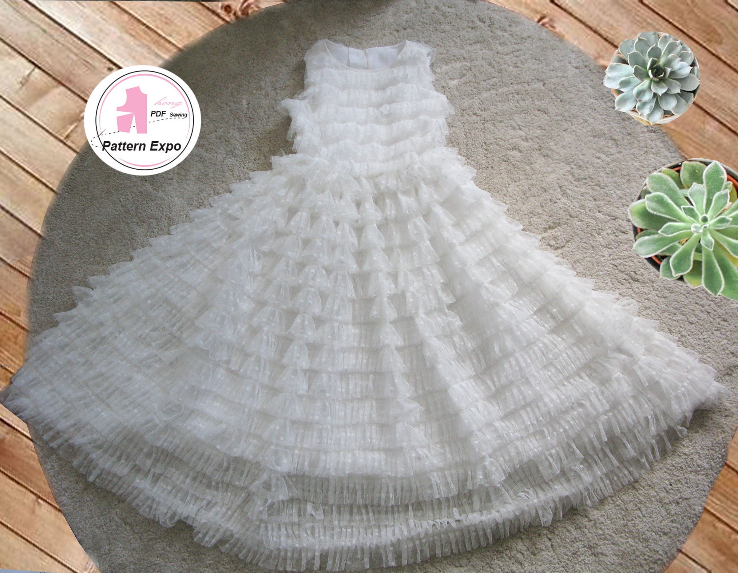 Lace Flower Princess Dress Sewing Pattern A-line (PDF Pattern) - Etsy