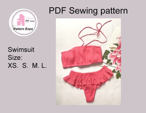 Smocked Ruffle Bikini Swimsuit. / PDF Sewing Pattern/ Size: - Etsy