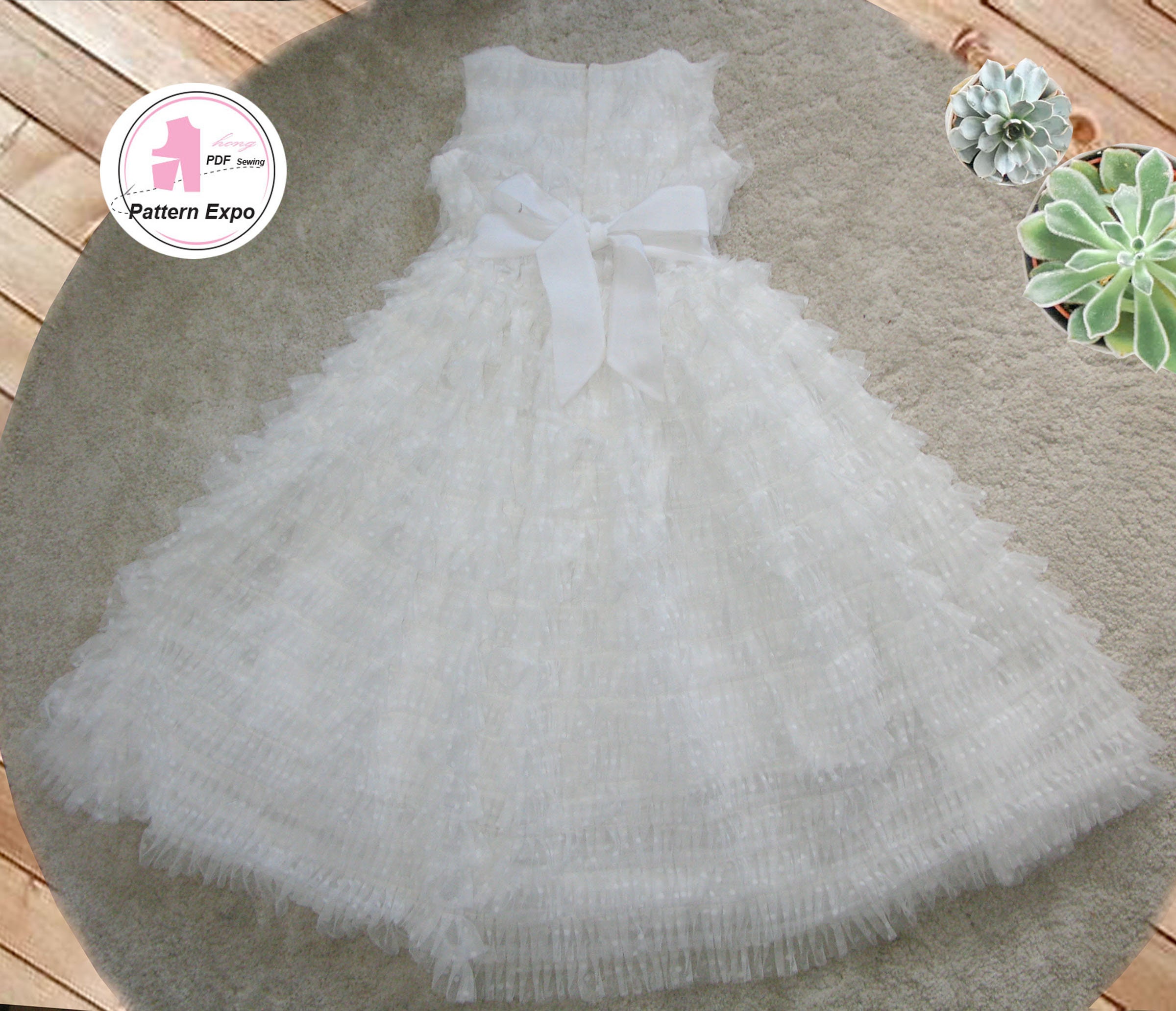 Lace Flower Princess Dress Sewing Pattern A-line (PDF Pattern) - Etsy