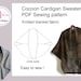 Cocoon Cardigan Sewing Pattern, Knit Wrap Sweater (PDF Download) - Etsy