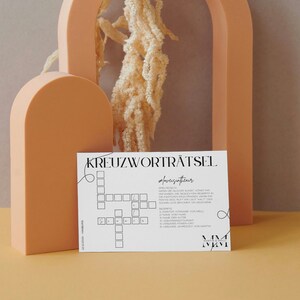 Wedding Crossword Puzzle German Landscape - Wedding Game DIN A4 ...