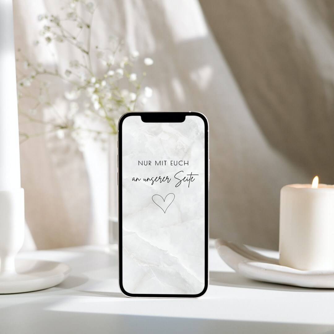 Wedding Invitation "only With You at Our Side" in Marble Design - Save ...