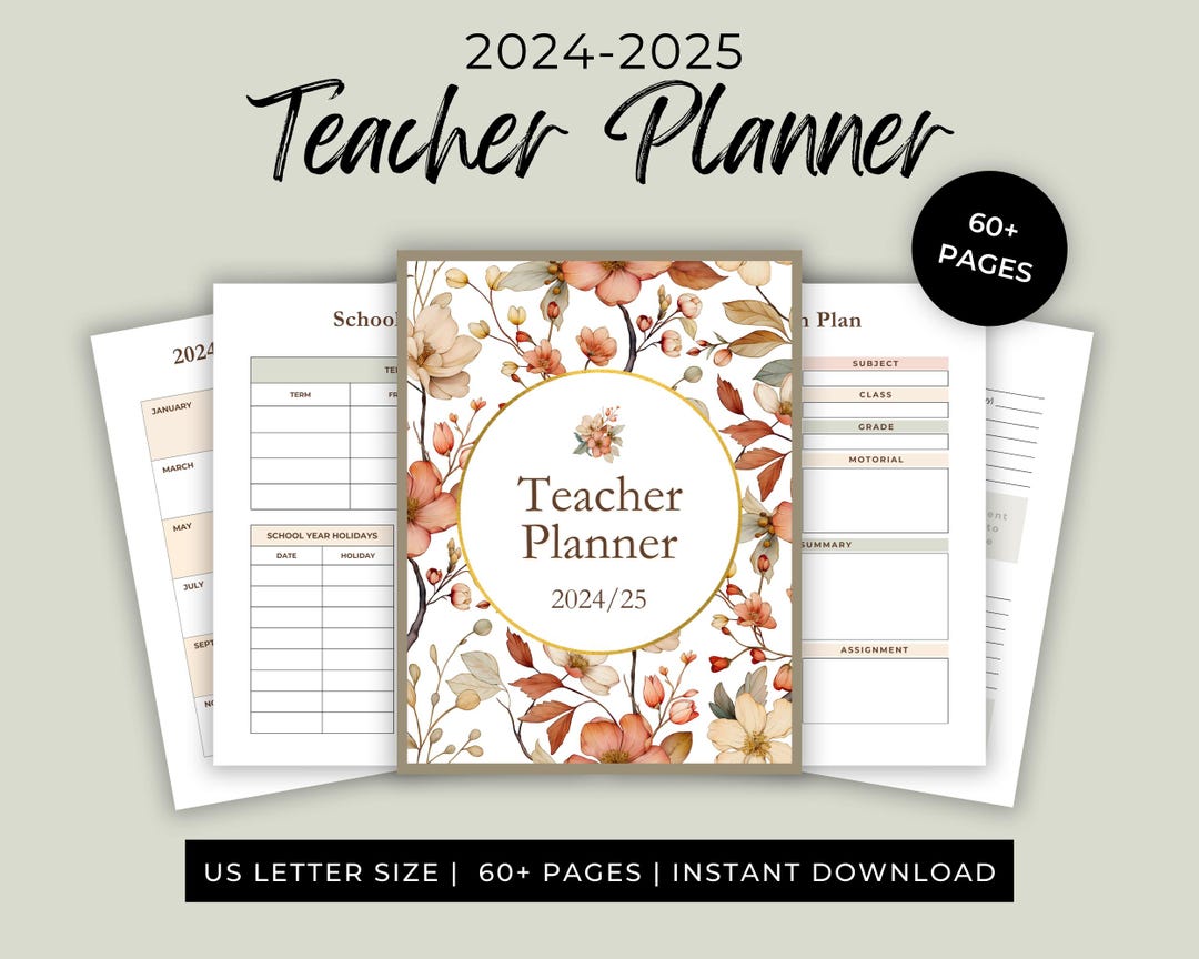Teacher Planner 2024-2025, Printable Planner for Educators, Lesson ...