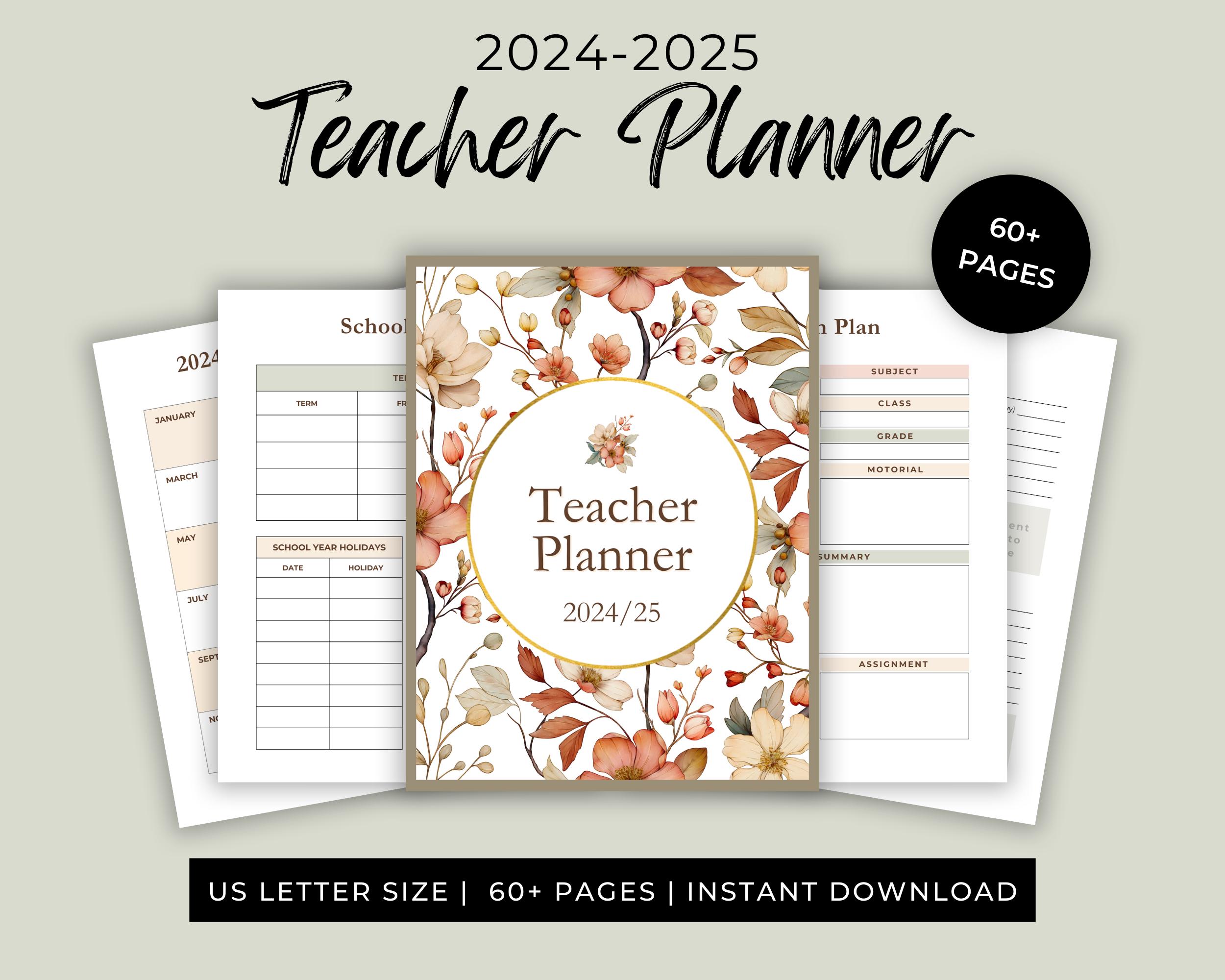 Teacher Planner 2024-2025, Printable Planner for Educators, Lesson ...