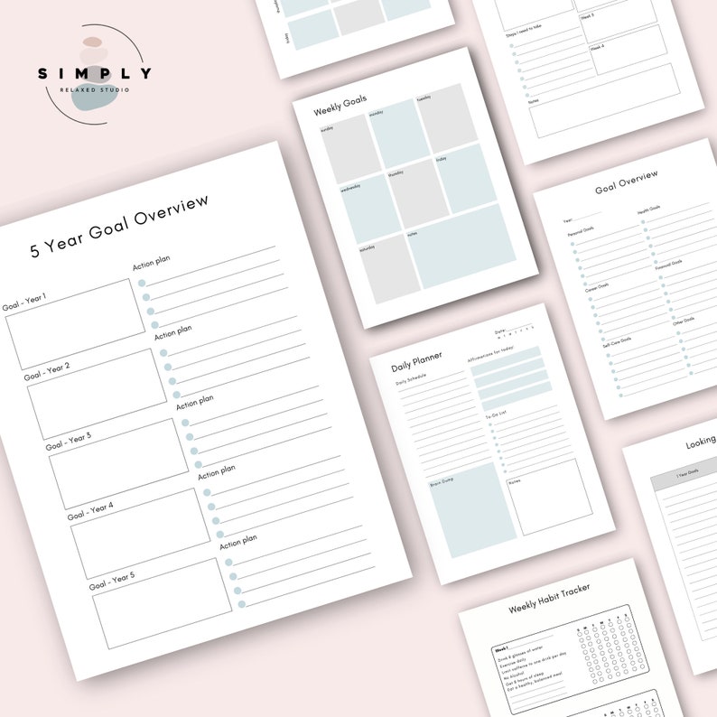 2024 Goals Planner Printable, Daily Weekly Monthly Goal Setting, Goal ...