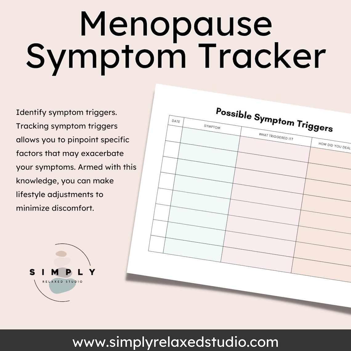 Menopause Symptom Tracker Printable Menopause Diary Track Menopause ...
