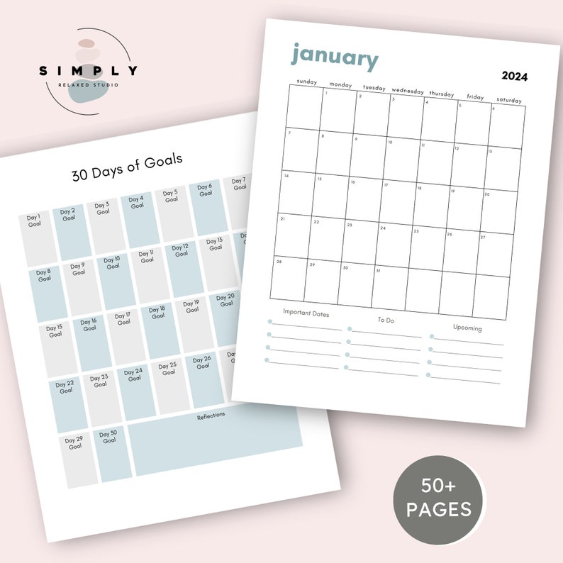 2024 Goals Planner Printable, Daily Weekly Monthly Goal Setting, Goal ...
