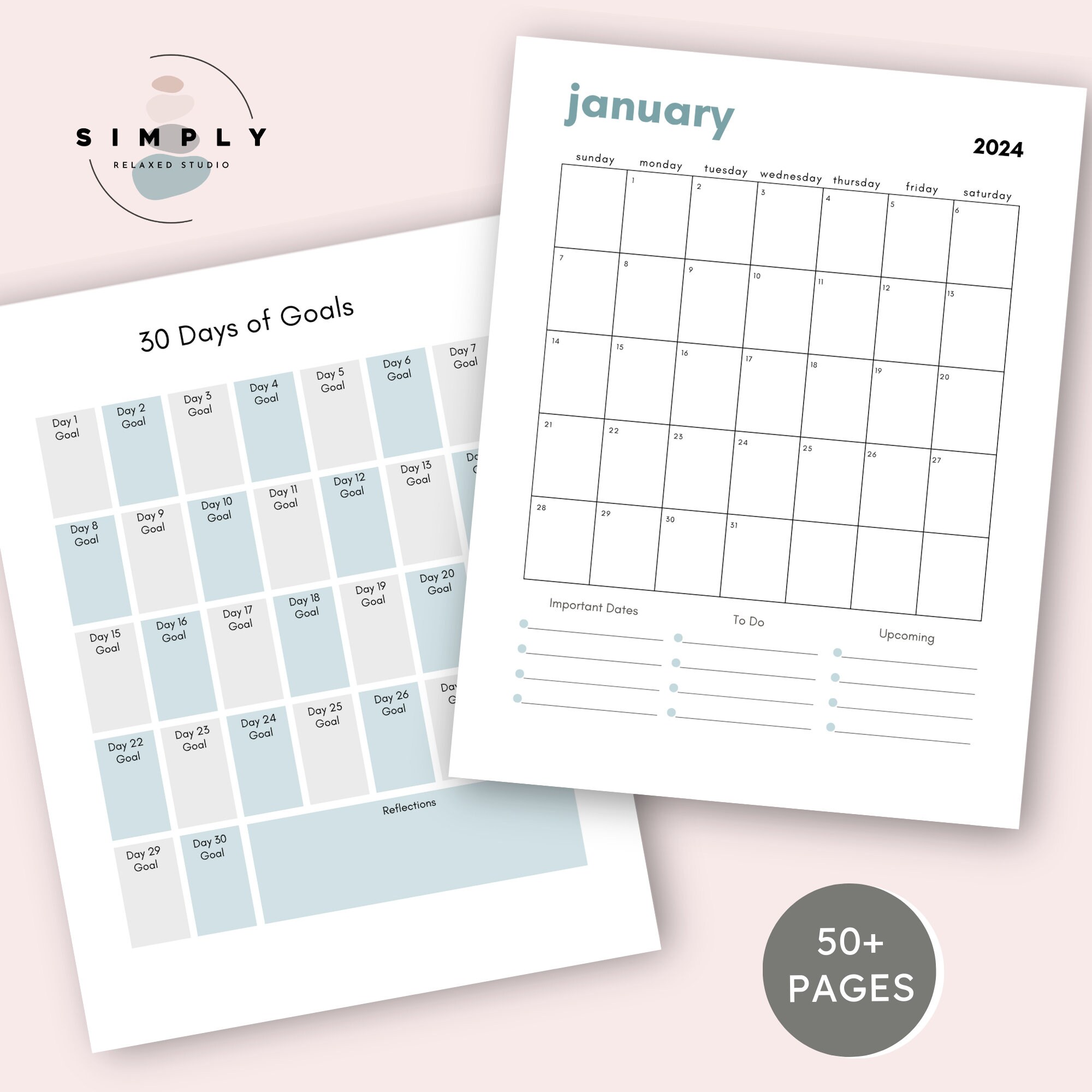 2024 Goals Planner Printable, Daily Weekly Monthly Goal Setting, Goal ...