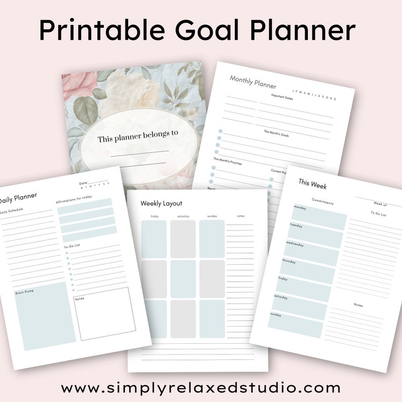2024 Goals Planner Printable, Daily Weekly Monthly Goal Setting, Goal ...