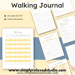 Walking Journal, Printable Step Tracker, Weight Loss Diary, Step ...
