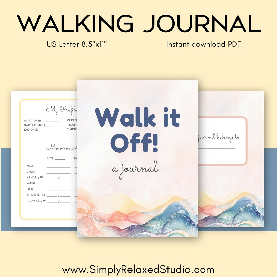 Walking Journal Printable Step Tracker Weight Loss Diary - Etsy