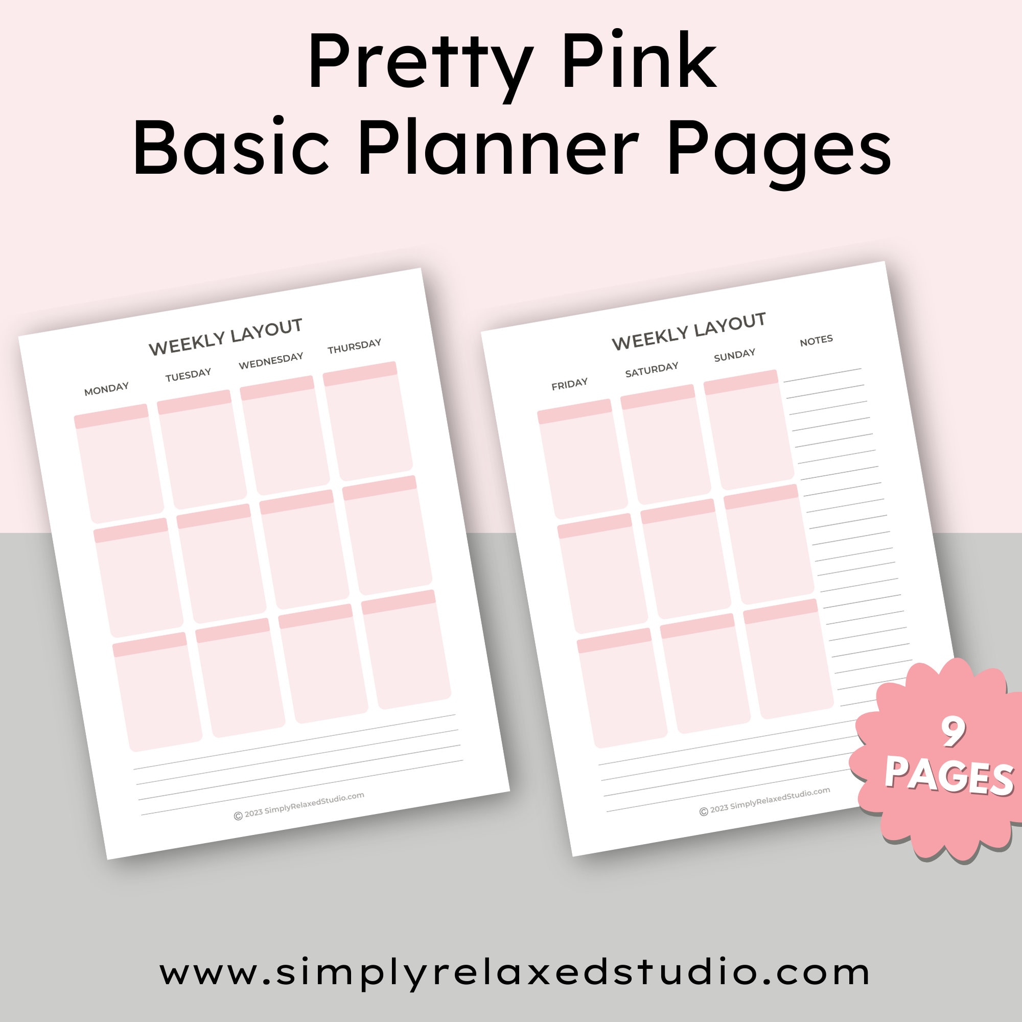 Basic Planner Inserts for Women, Daily Weekly Monthly Minimalist ...