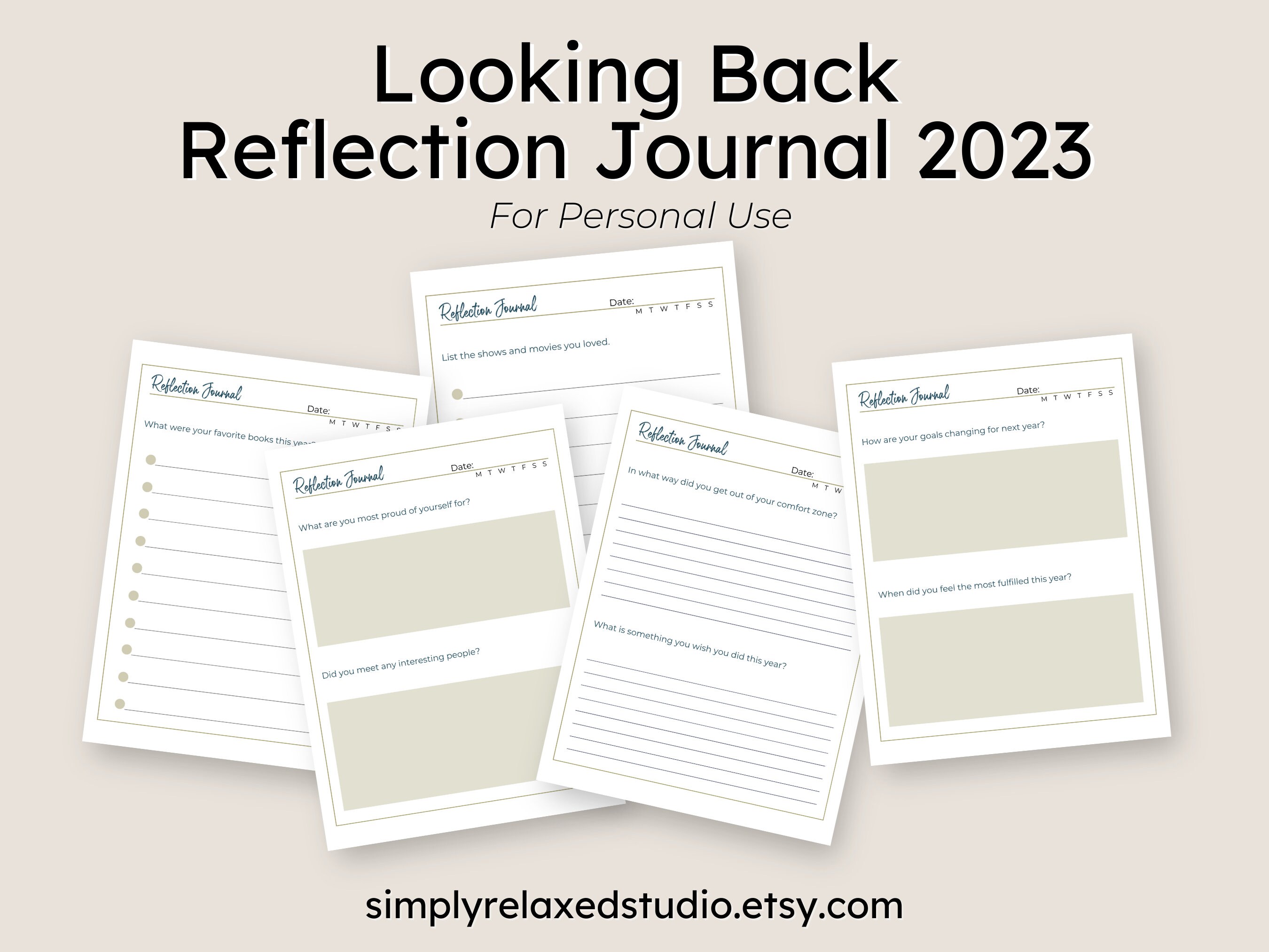 2023 Year in Review Journal, Looking Back Reflecting on 2023 Journal ...