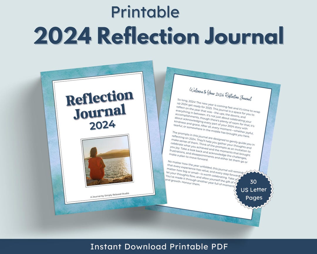 2024 Reflection Journal, Year in Review Printable Journal, Self ...