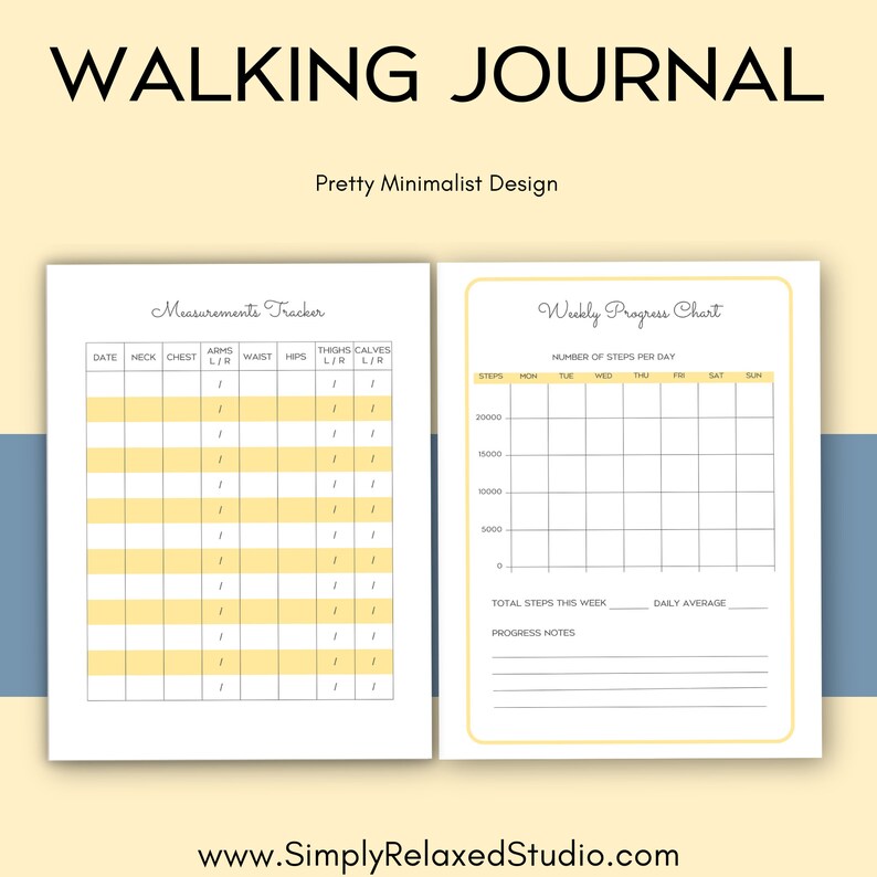 Walking Journal Printable Step Tracker Weight Loss Diary - Etsy