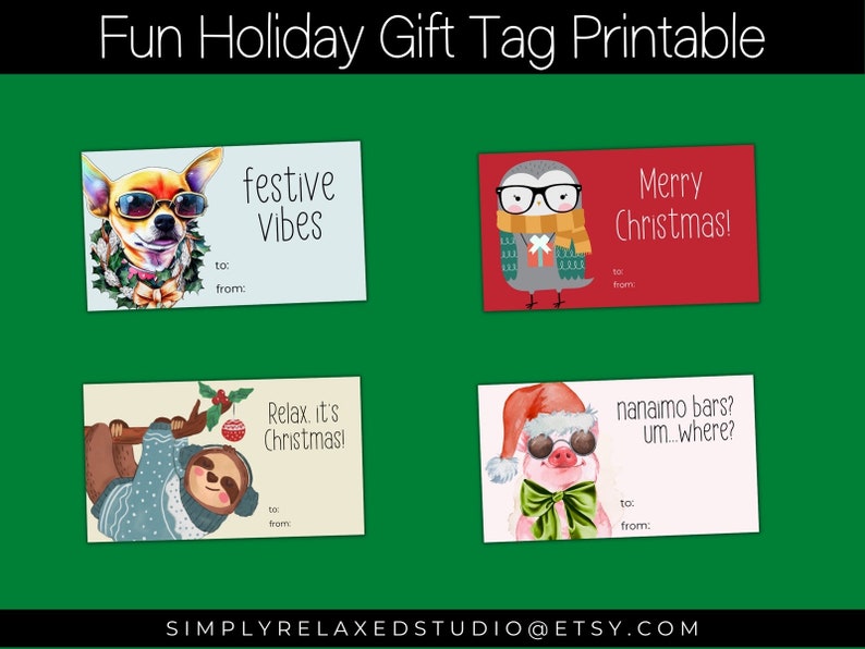 Fun Holiday Gift Tags Printable - Etsy