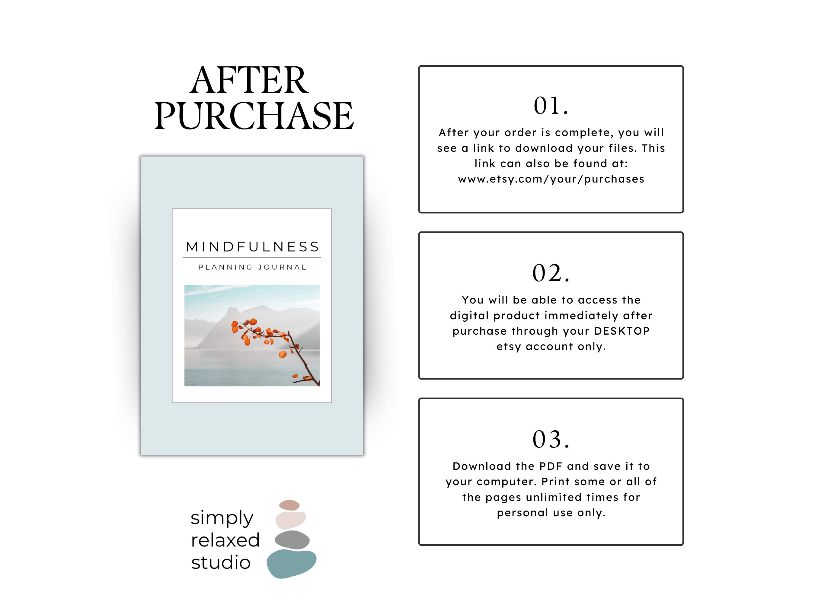 Mindfulness Planning Journal, Printable Mindfulness Workbook ...