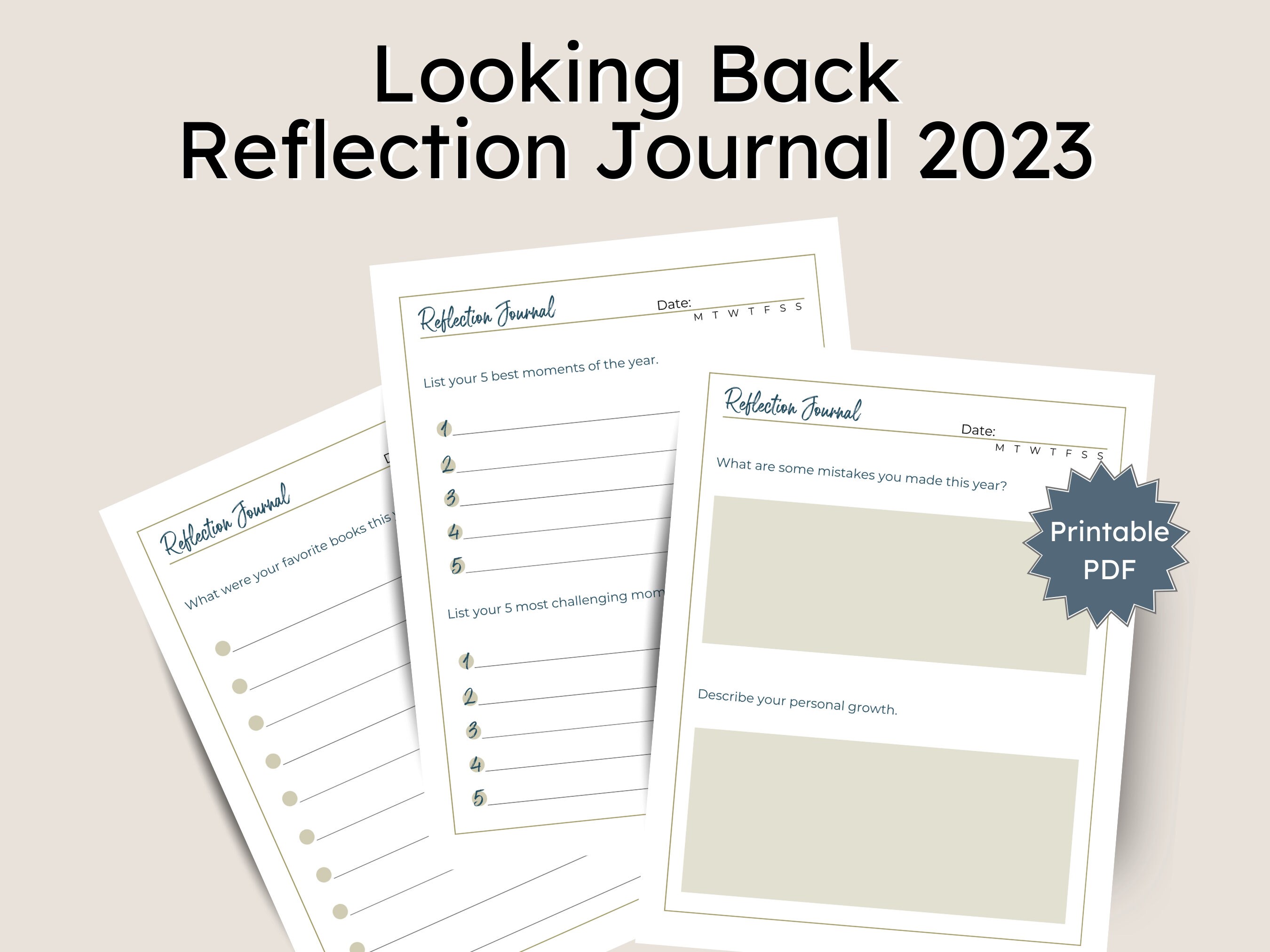 2023 Year in Review Journal, Looking Back Reflecting on 2023 Journal ...